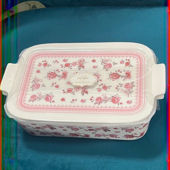 Grace pantry | Kitchen | Grace Pantry Pink Roses Flowers Porcelain Oven ...